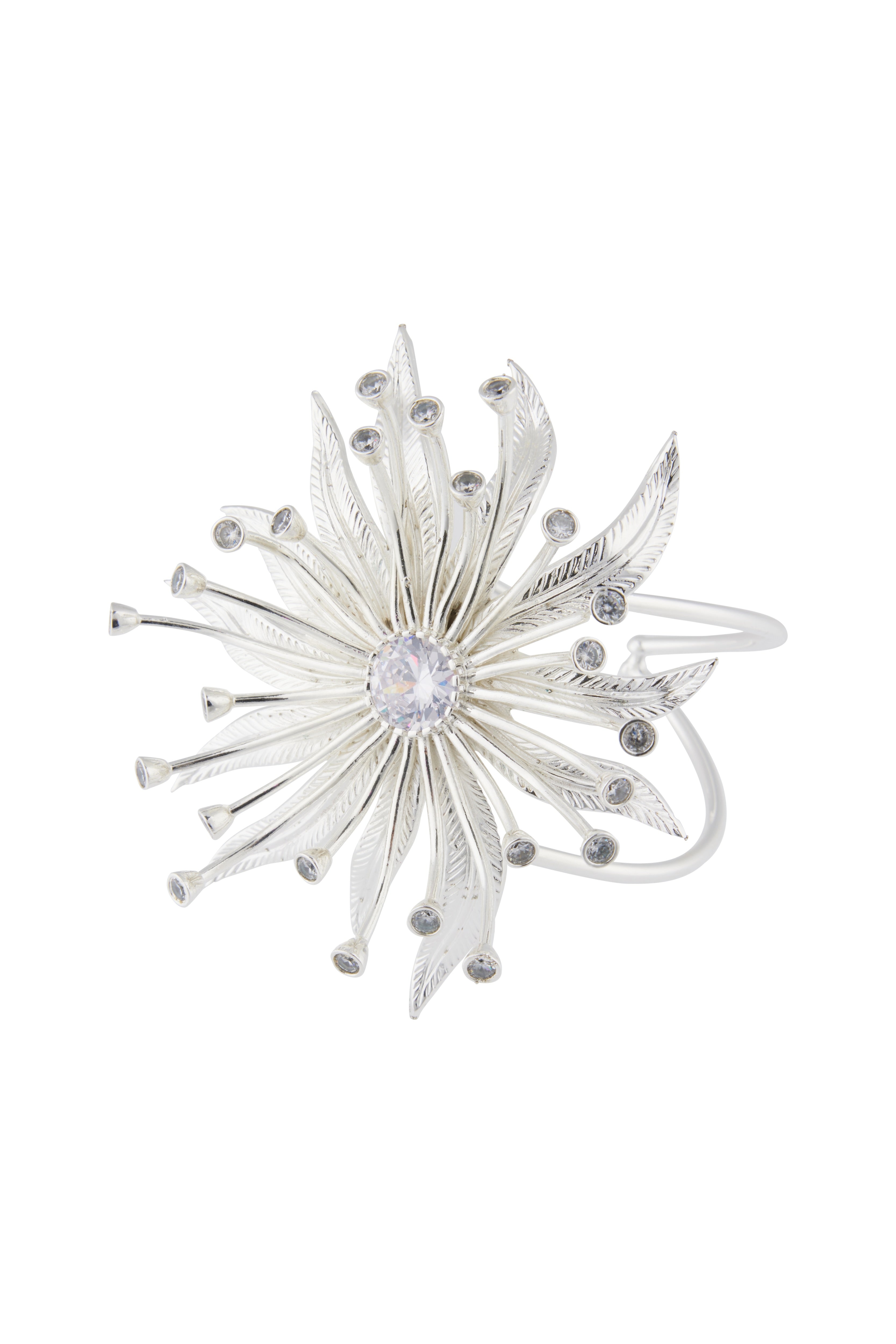 SILVER FLOWER BRACELET WITH CRYSTAL STONES – Fardaofficial