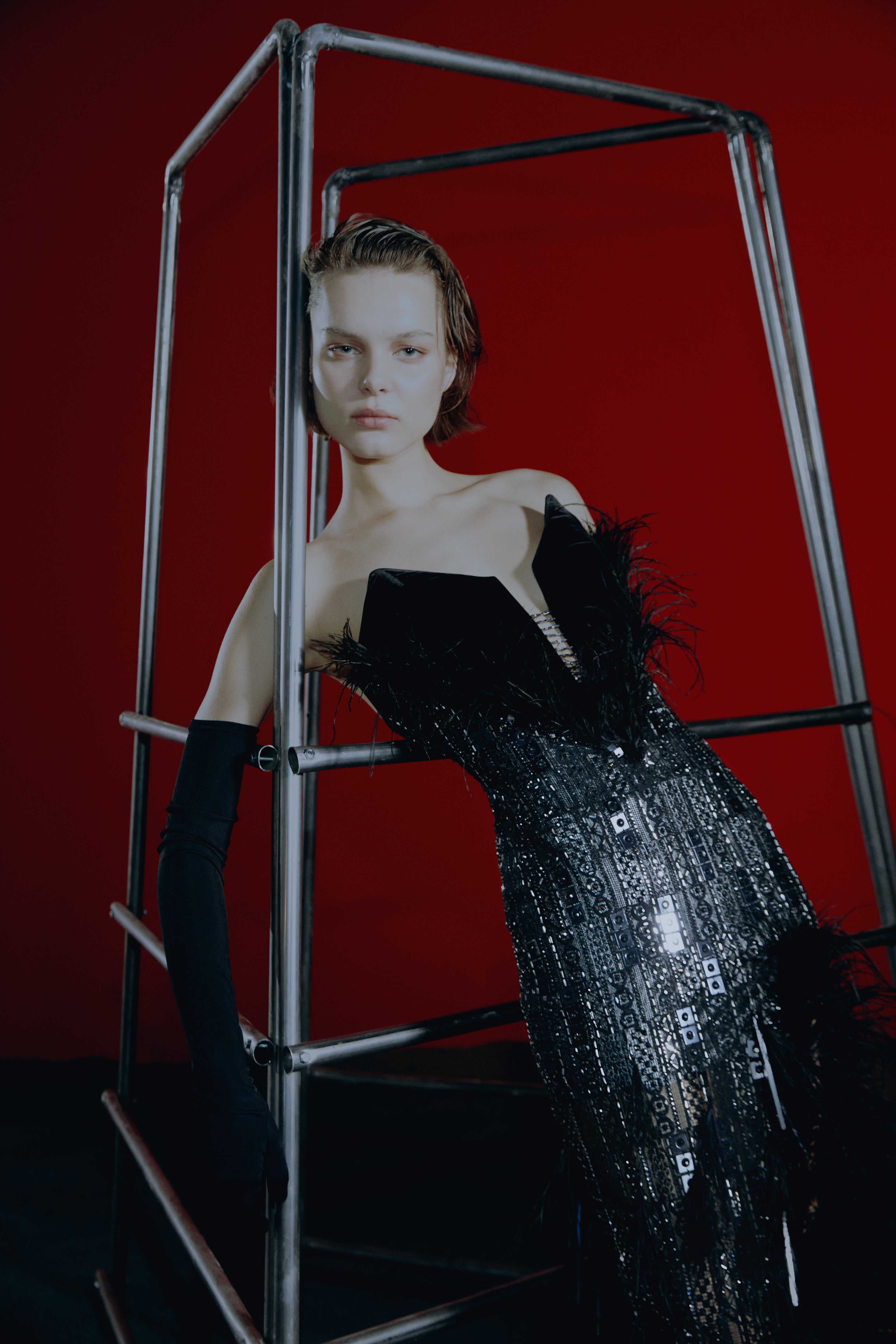 CRYSTAL EMBELLISHED MAXI DRESS – Fardaofficial